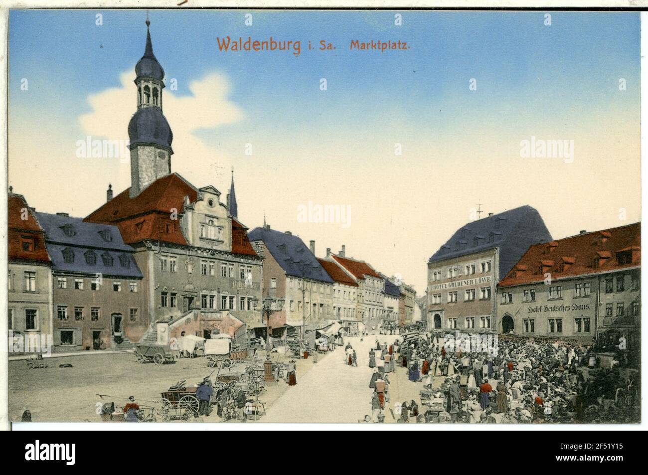 Market Square with Market Structure, Town Hall Waldenburg. Market ...