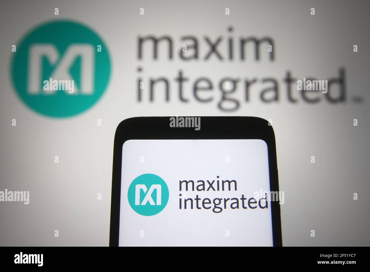 Ukraine. 23rd Mar, 2021. In this photo illustration, Maxim Integrated ...