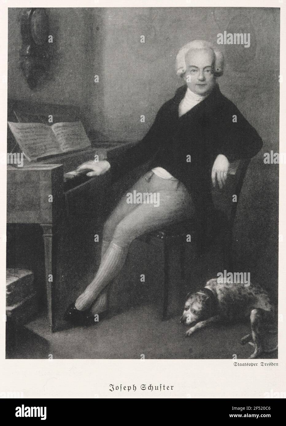 Portrait of Joseph Schuster at the table slave. Oil painting, E. 18th ...