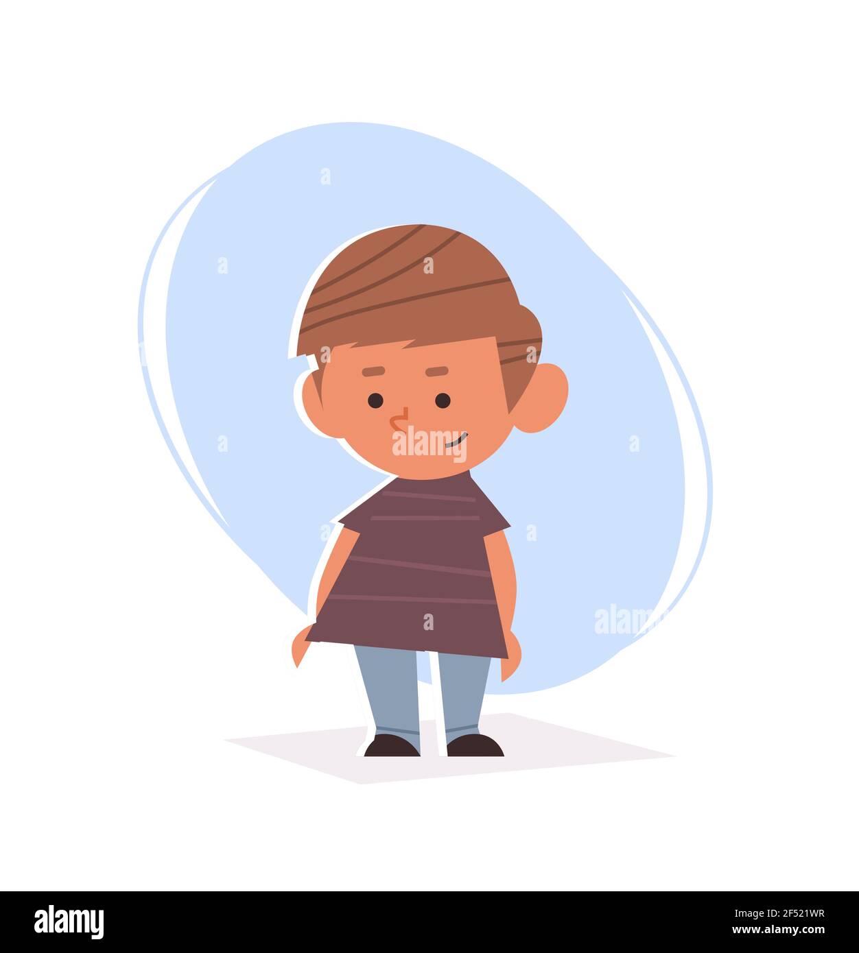 beautiful boy cute child standing pose male cartoon character full ...