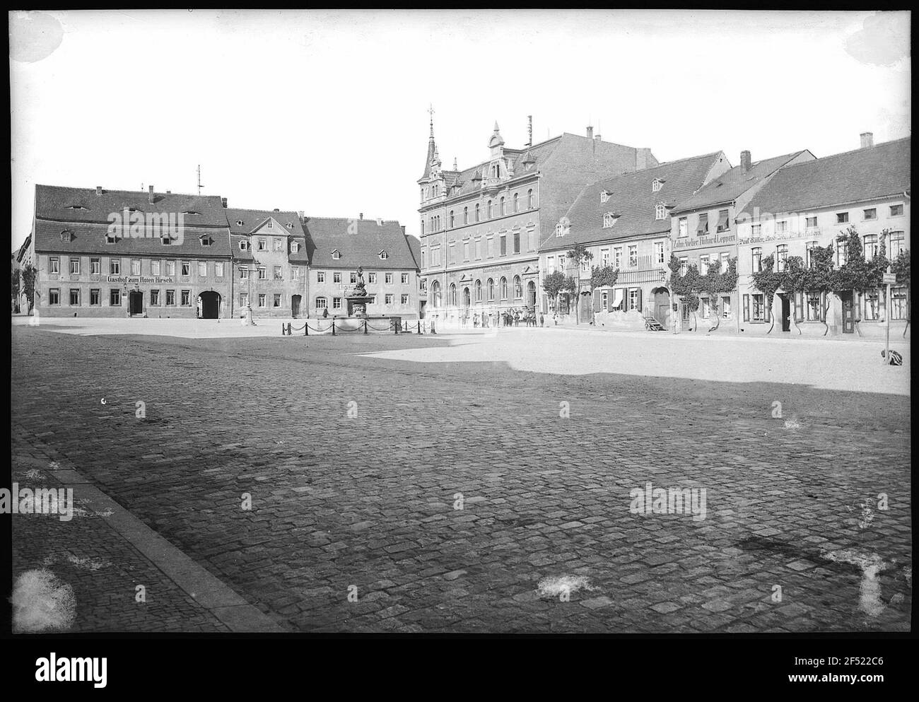 Frohburg. Market Square with Centaur Fountain Stock Photo - Alamy