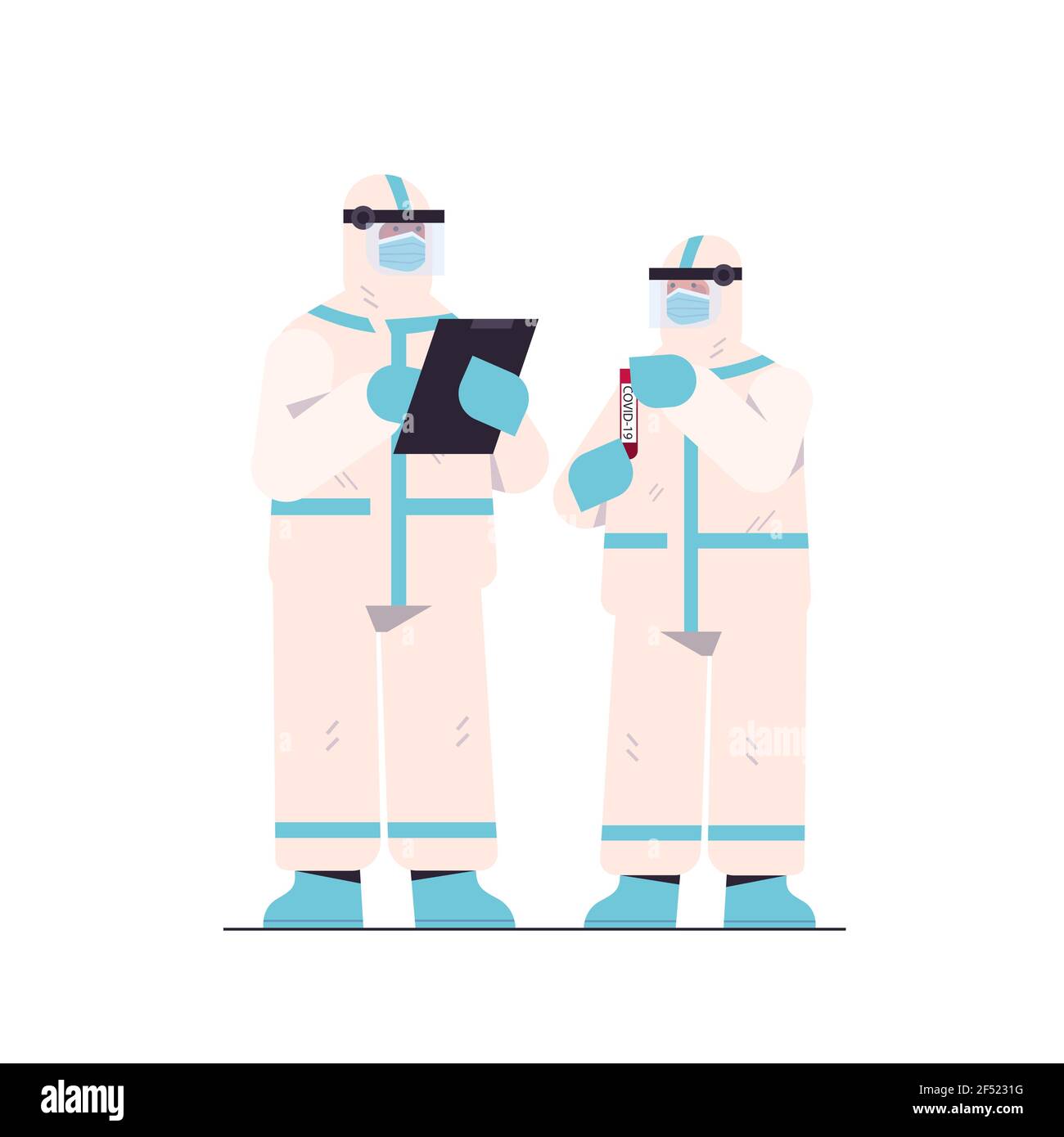 Hazmat suits in science lab Stock Vector Images - Alamy