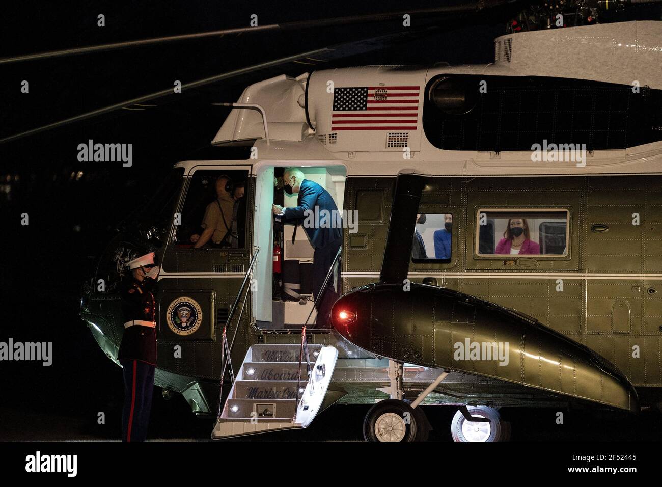 United States President Joe Biden prepares to disembark Marine One on ...