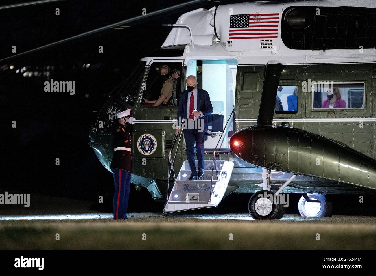 United States President Joe Biden disembarks Marine One on the South ...