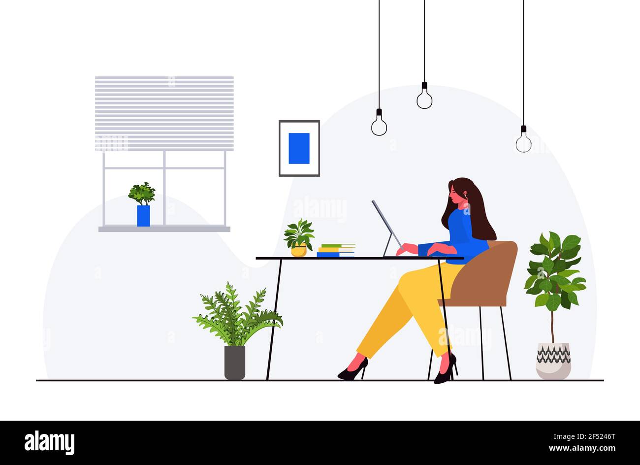 businesswoman working on computer business woman sitting at workplace ...