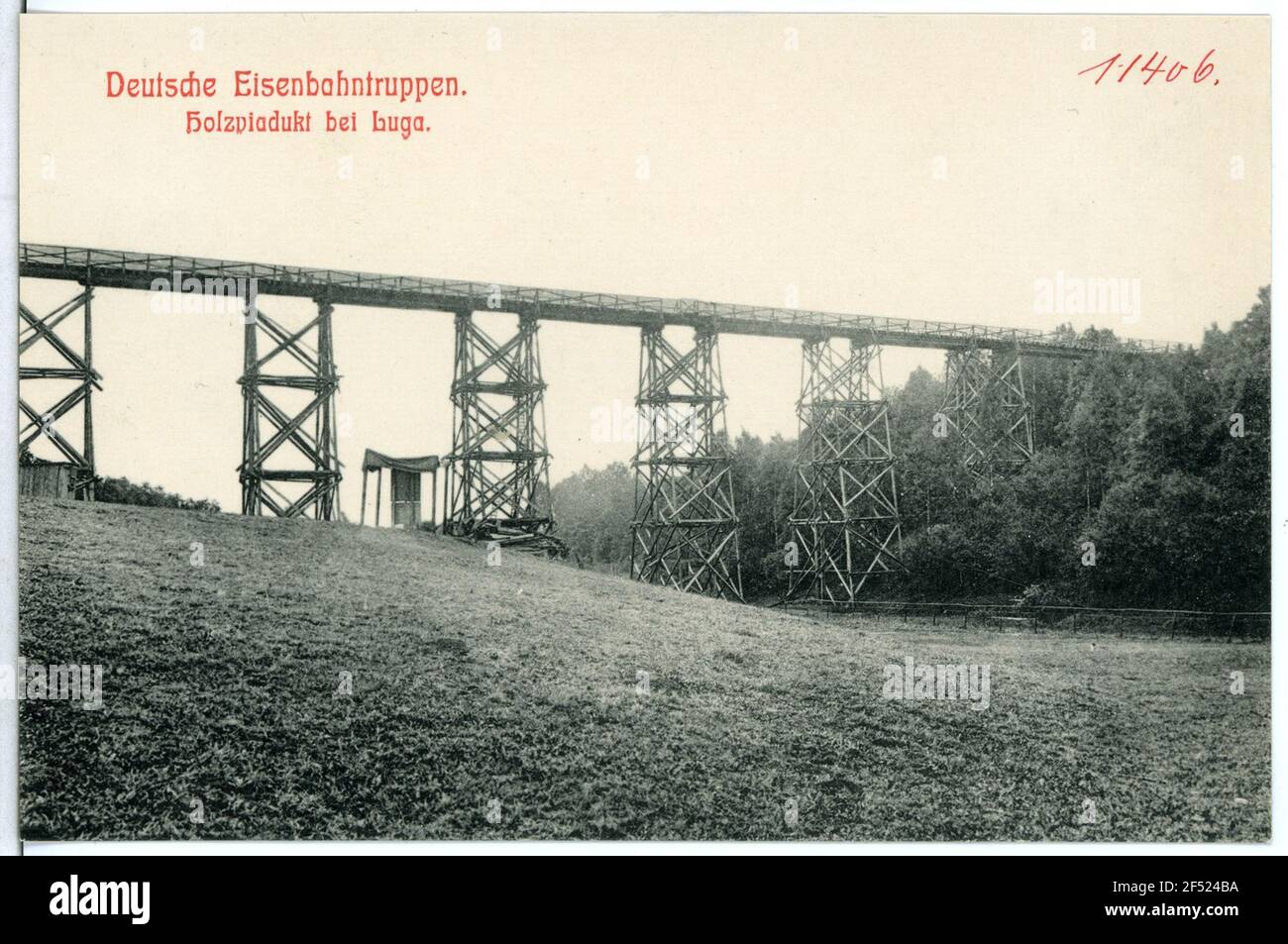 German railway troops - Holzviaduct at Luga Luga. Deutsche Railway ...