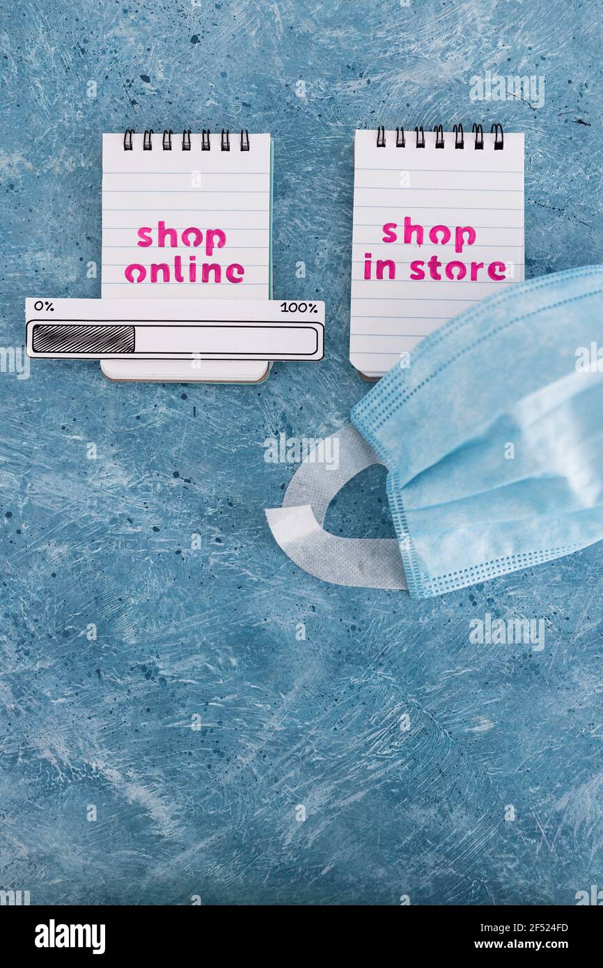 competition and retail industry conceptual image, shop in store with ...