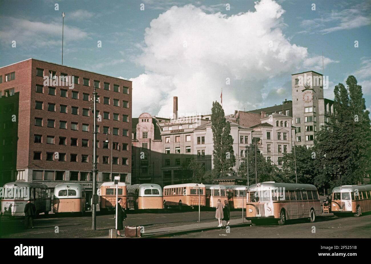 Oslo, bus station at the Rathausplatz Stock Photo - Alamy