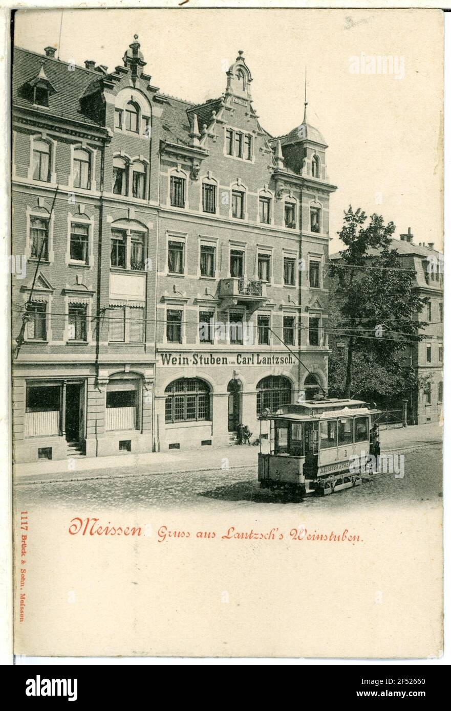 Lantzsch's wine stubs with tram Meissen. Lantzsch's wine stubs with ...
