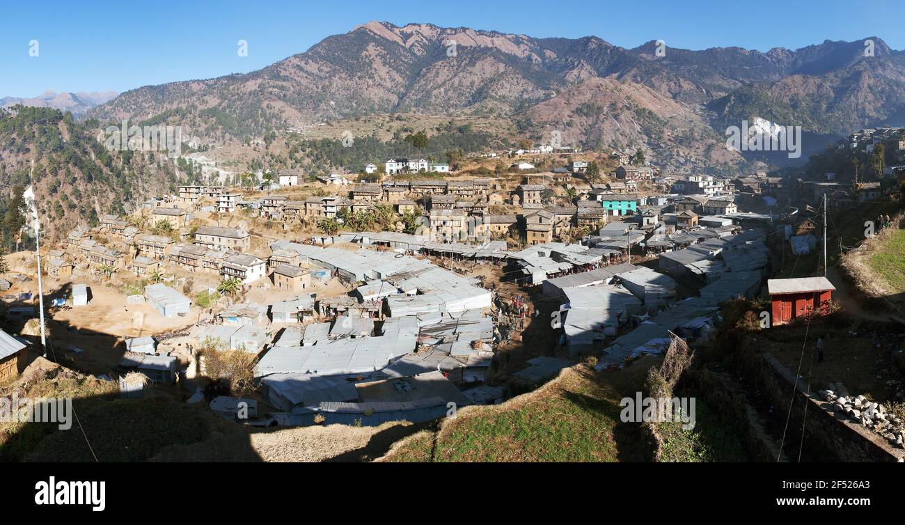 Martadi town or village - bazaar in western Nepal Stock Photo - Alamy