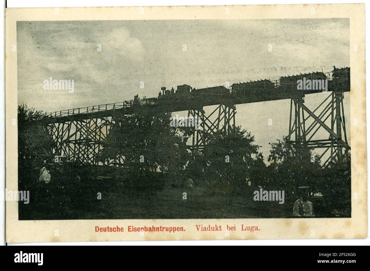 German railway troops viaduct at Luga Luga. German railway troops ...