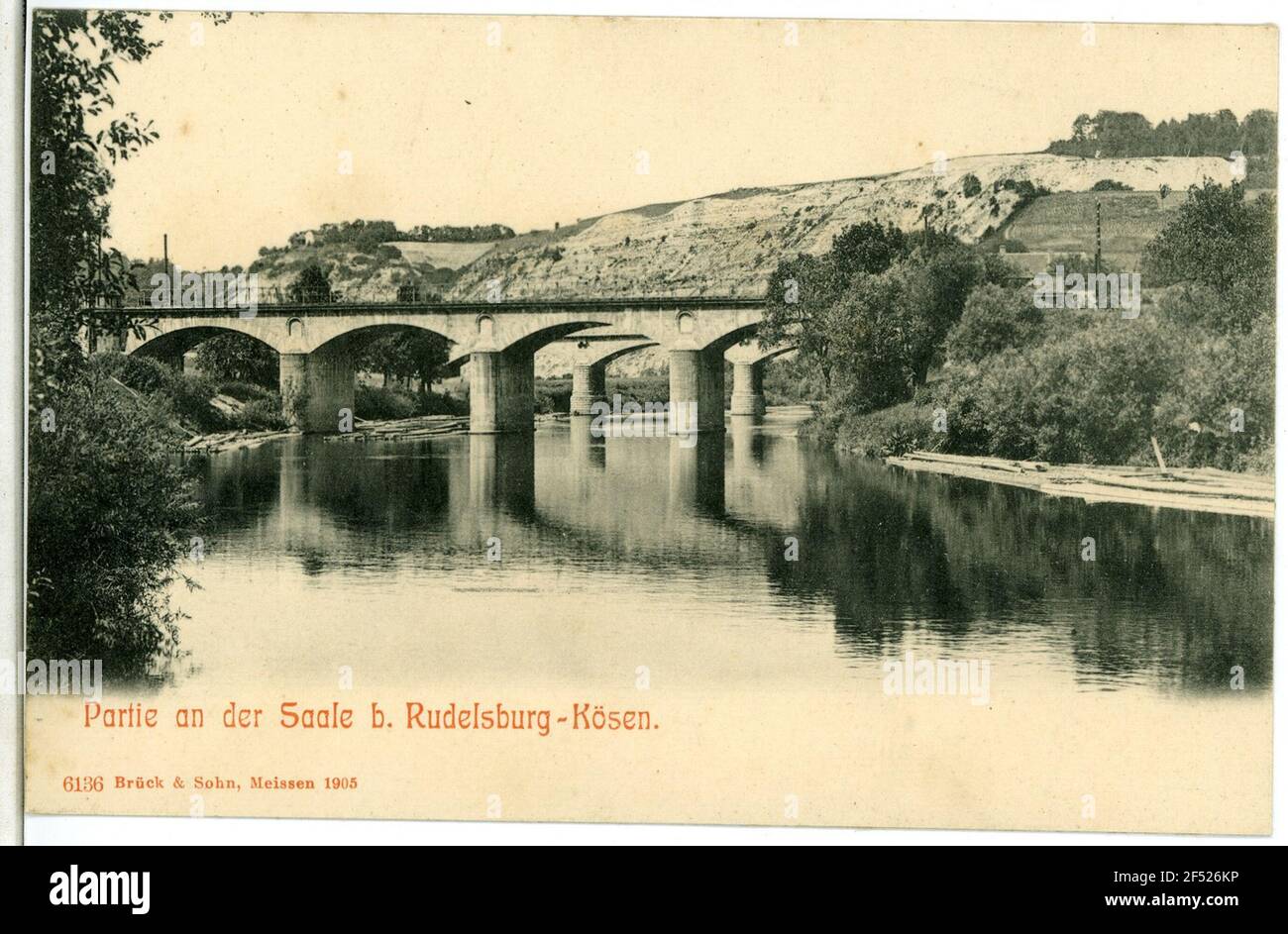 Saale with bridges Rudelsburg. Saale with bridges Stock Photo - Alamy