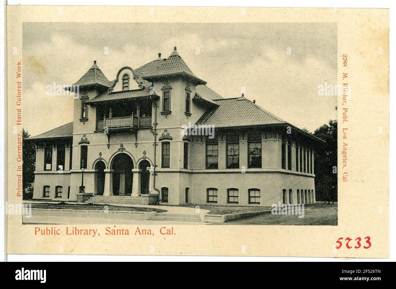 Public Library Santa Ana. Public Library (1903), Santa Ana, Cal Stock ...