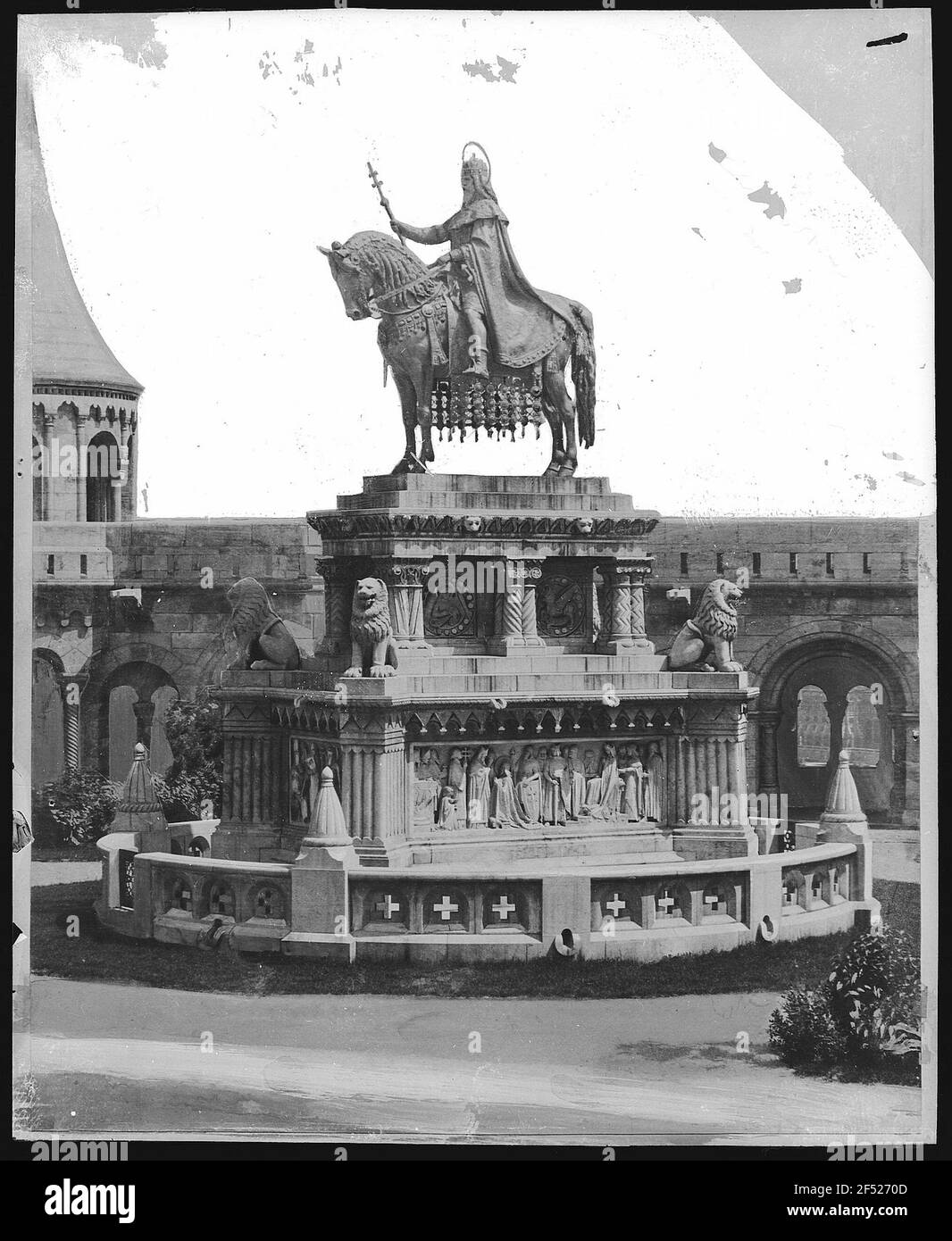 Budapest. King Stephan the holy (riderstand picture, 1906 Stock Photo ...