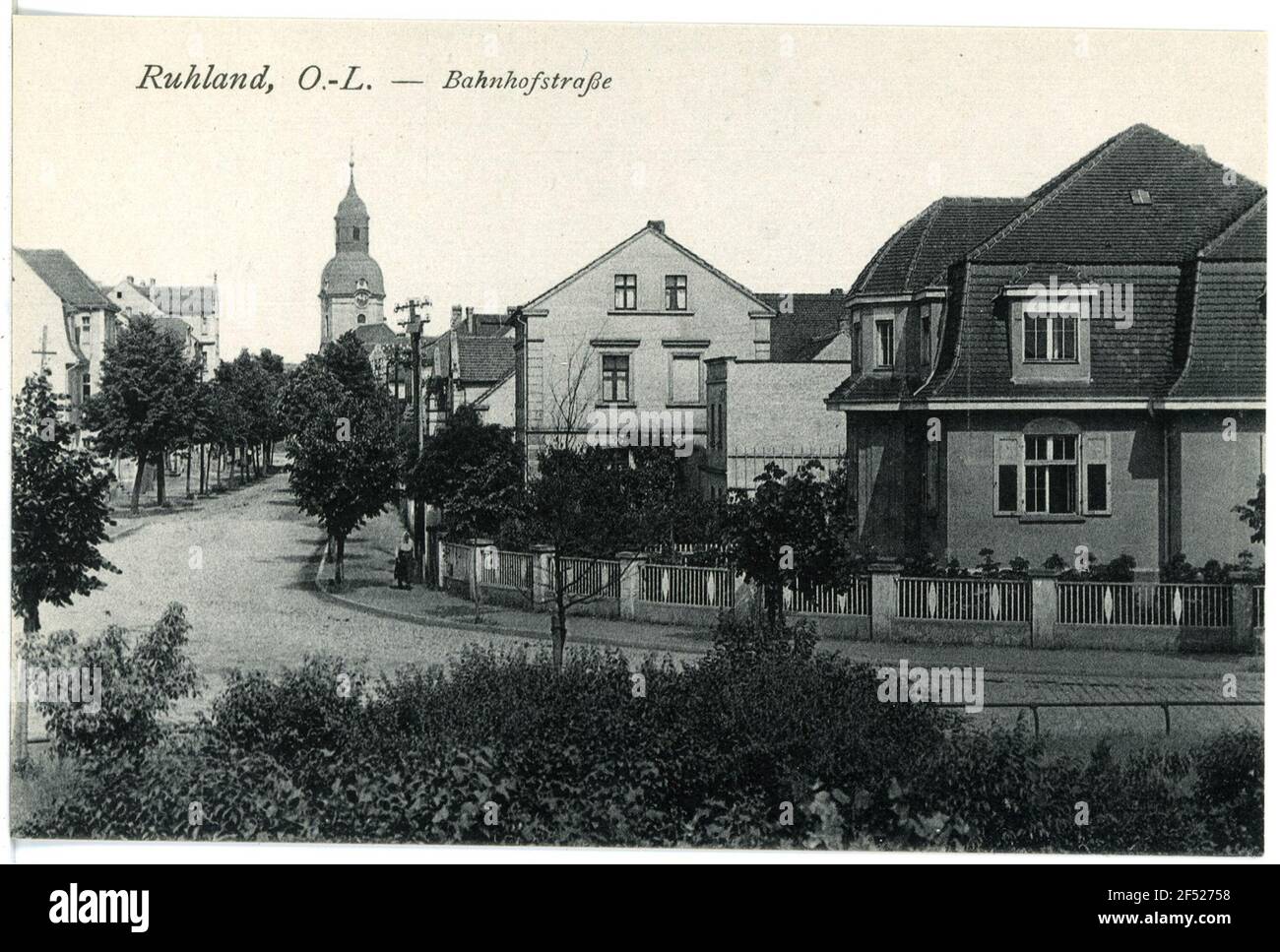 Bahnhofstraße Ruhland. Station road Stock Photo - Alamy