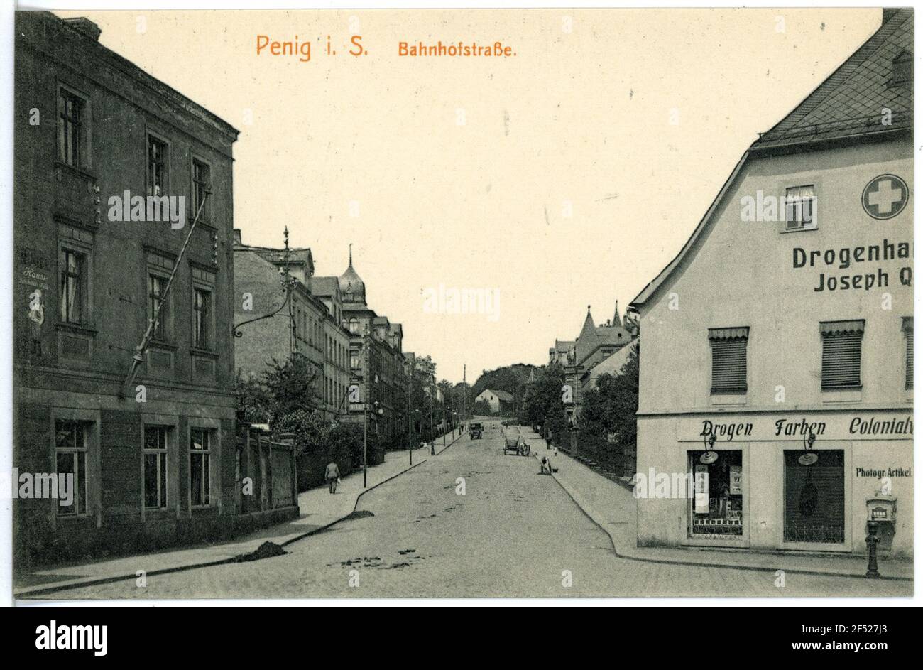 Bahnhofstraße Penig. Station road Stock Photo - Alamy