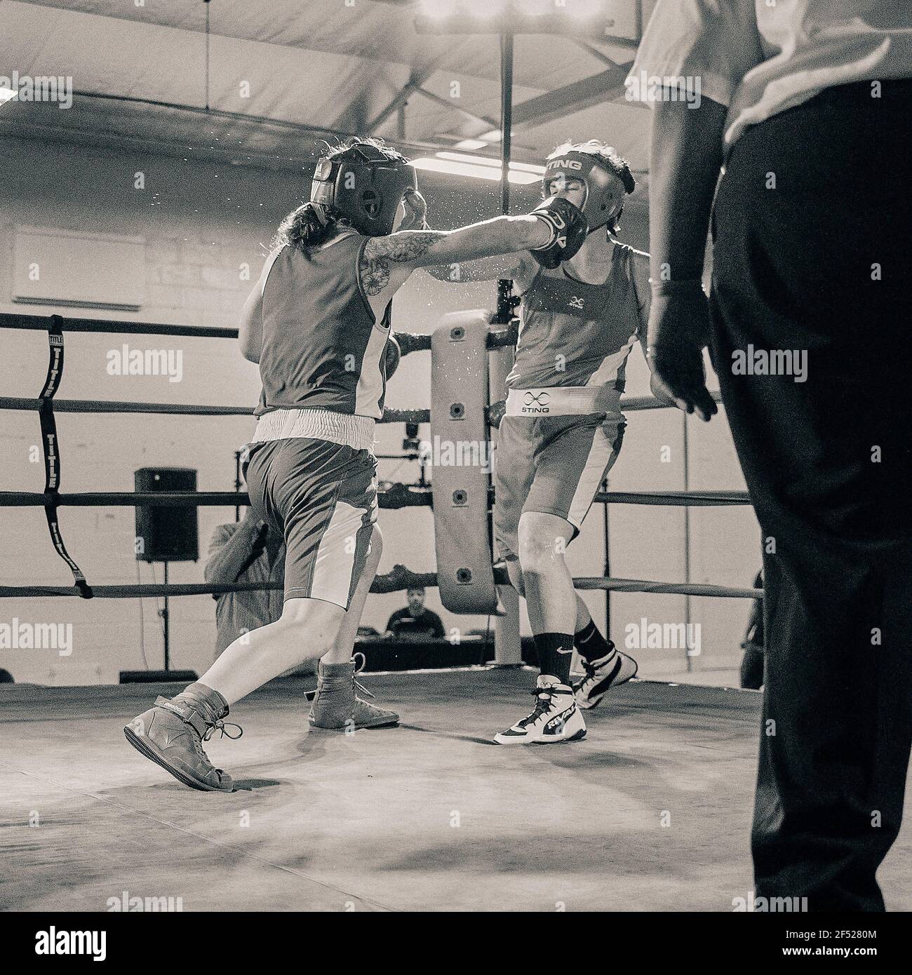 Amateur boxing match Stock Photo - Alamy