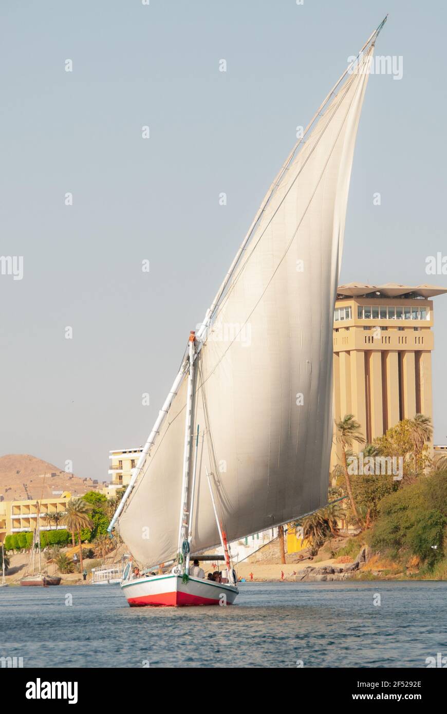 Egyptian traditional sailing boat felucca Stock Photo - Alamy