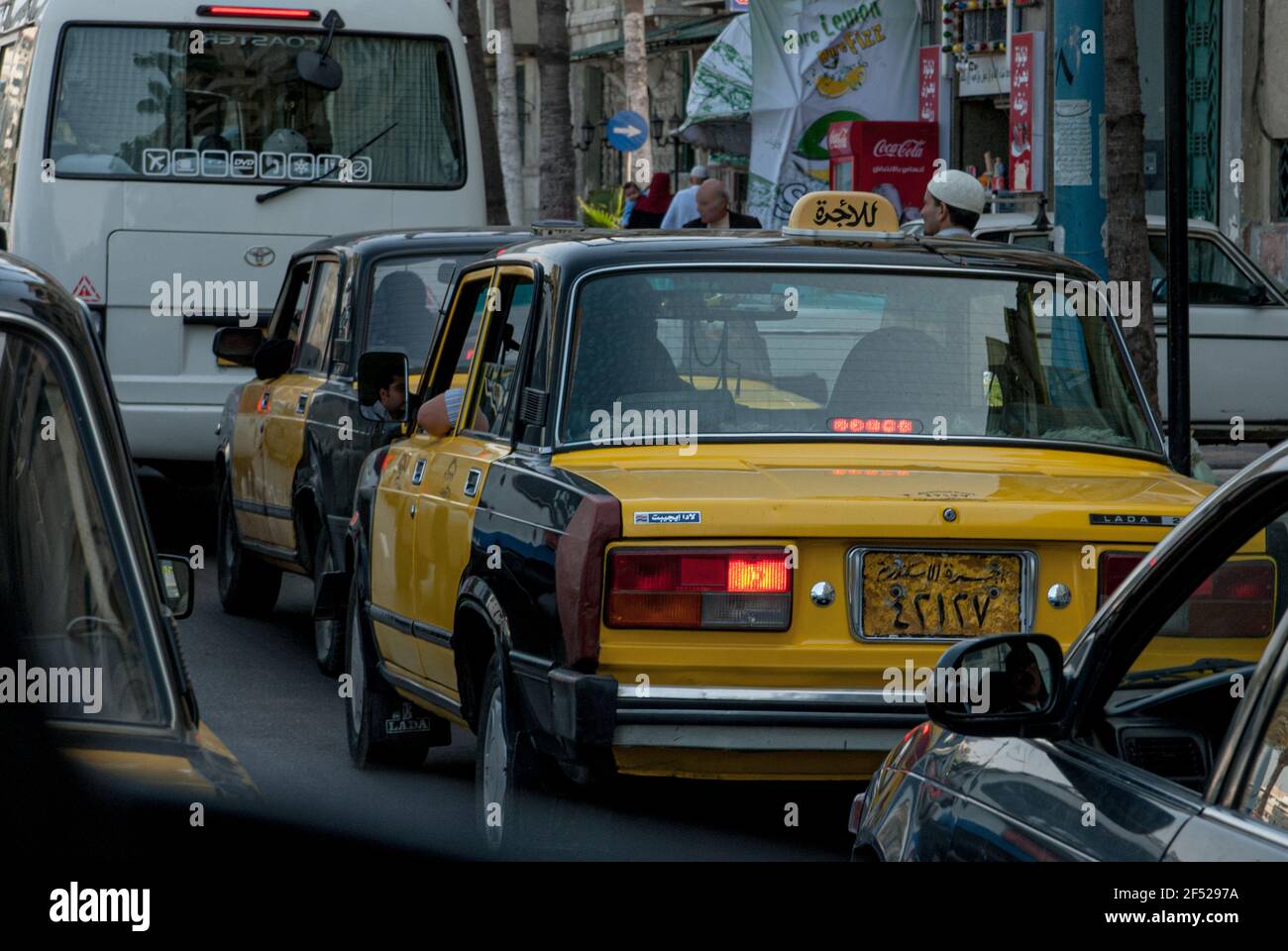 Taxi in traffic at Cairo, Egypt Stock Photo - Alamy