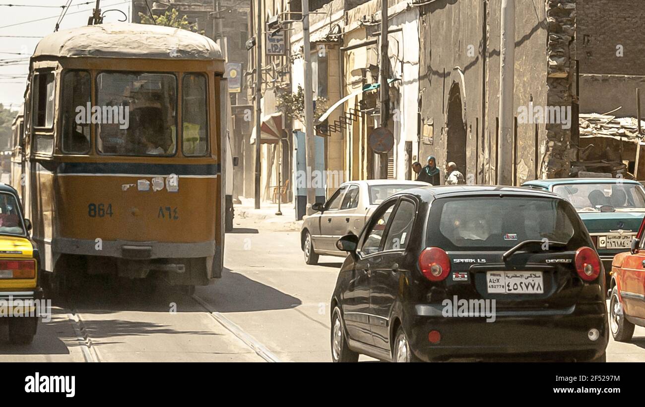 Old tram at Cairo, Egypt Stock Photo - Alamy