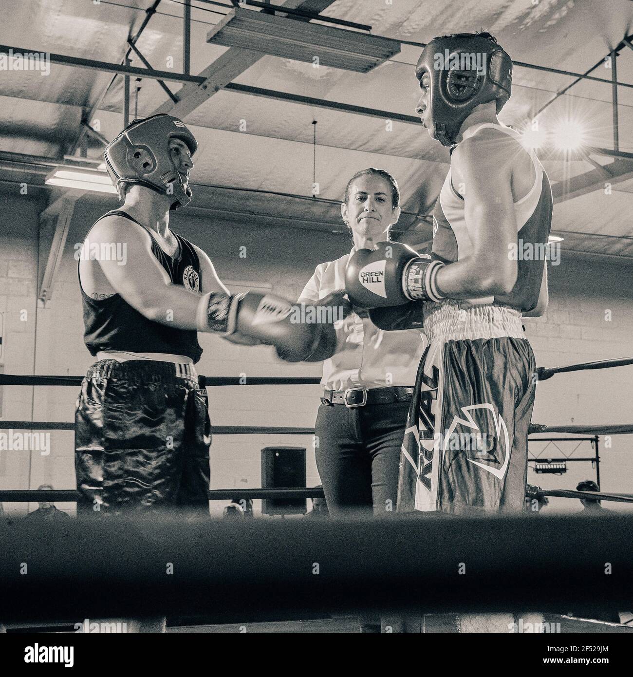 Amateur boxing match Stock Photo - Alamy