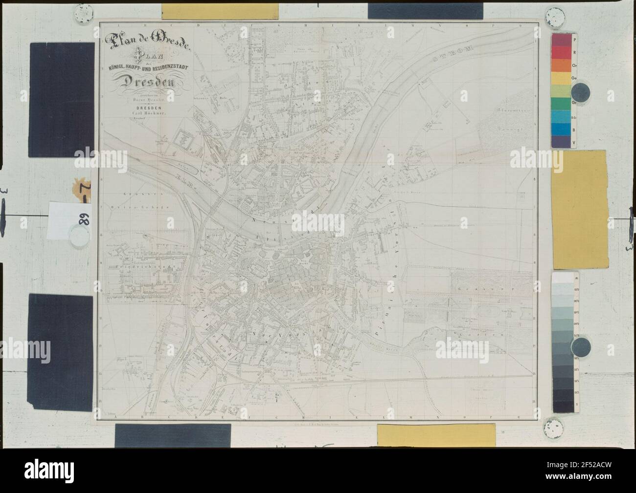 Plan de Dresde. Plan of the royal. Main and Residenzstadt Dresden ...
