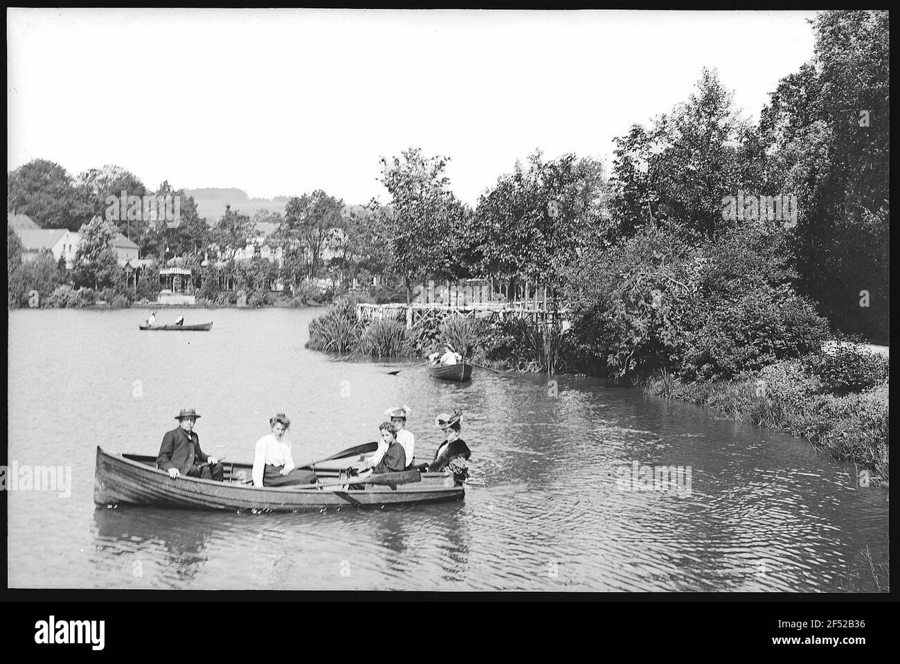 Bad Elster. Luisa lake with rowing boats Stock Photo - Alamy