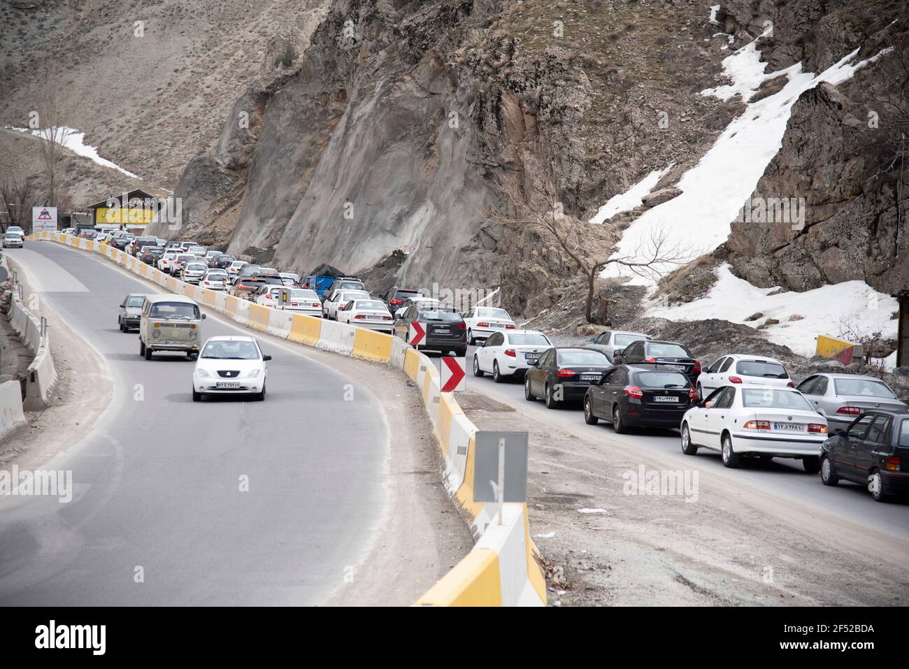 Tehran, Iran. 23rd Mar, 2021. New year holidays heavy traffic on the ...
