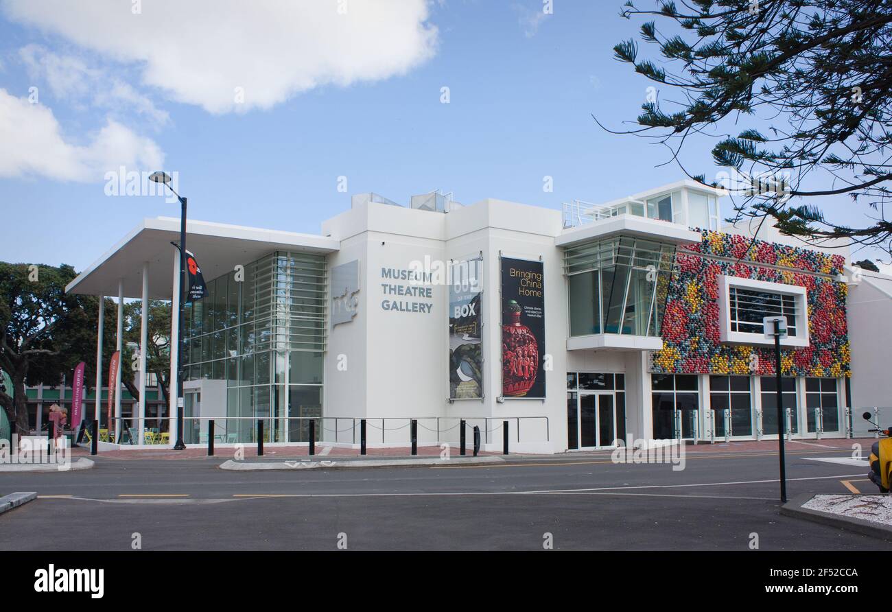 Napier, New Zealand - Apr 21st 2017: Napier museum on Marine Parade ...
