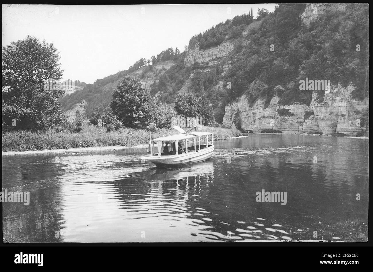 Tourist boat on trip Black and White Stock Photos & Images - Alamy