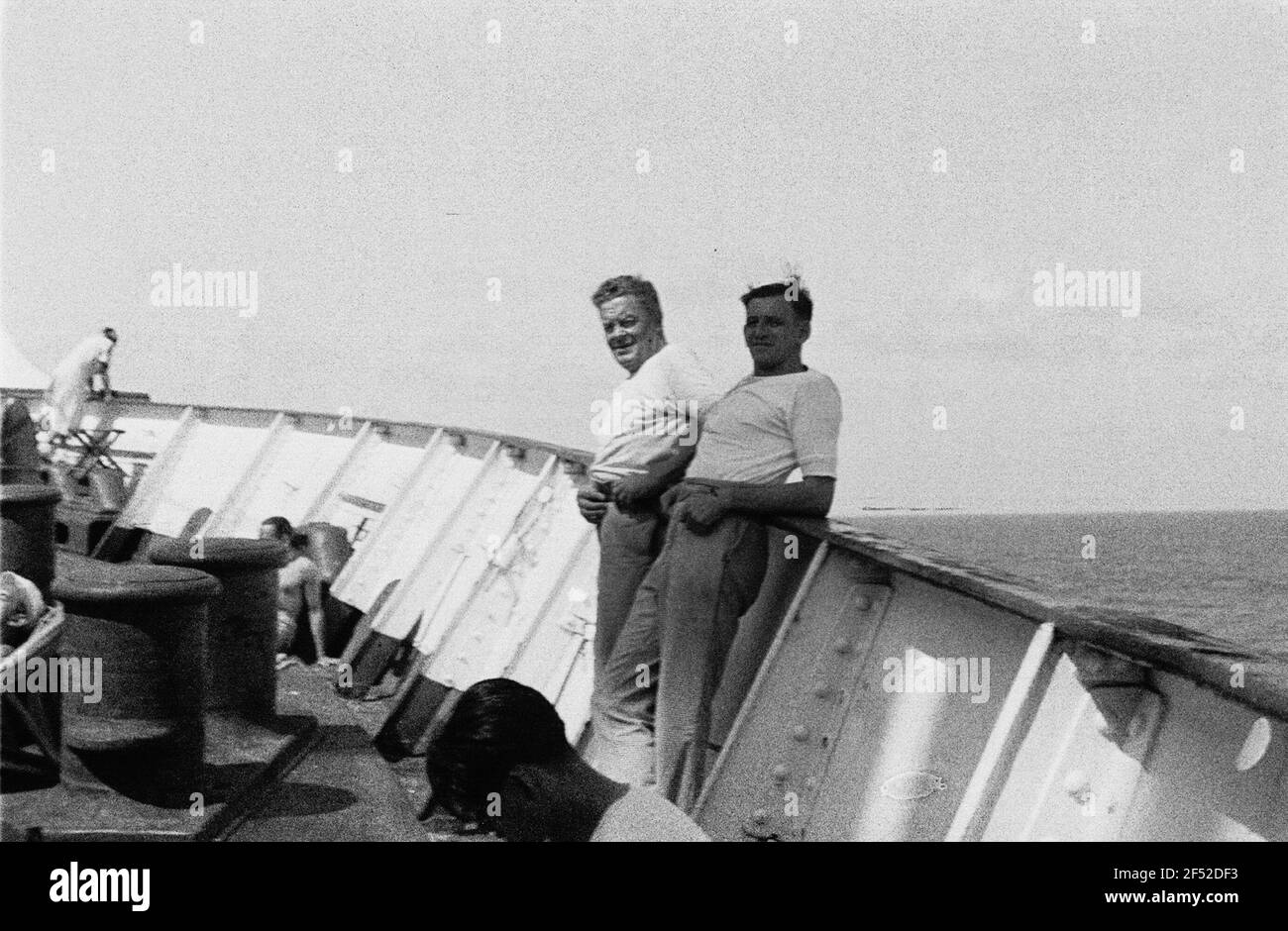 Brazil. Bordle life. Two crew members of a passenger ship on deck Stock ...