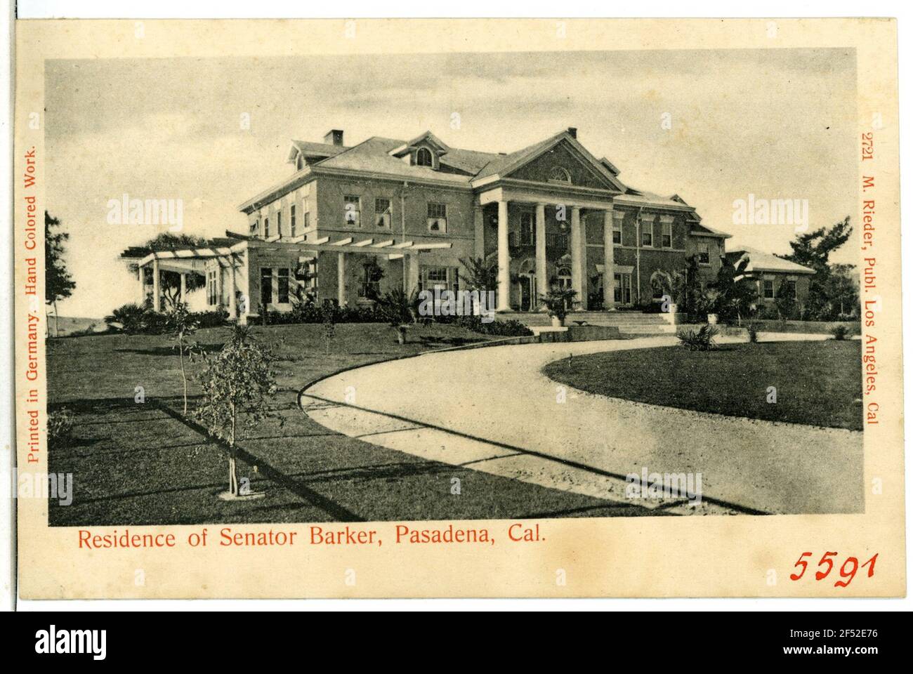 Residence of Senator Barker, Pasadena Pasadena. Residence of Senator ...