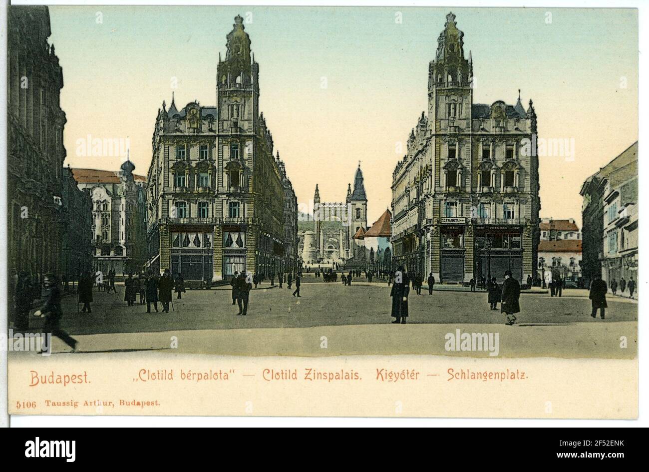 Snake Budapest. Clotild Zinspalais on the Serpent Square (1902 Stock ...