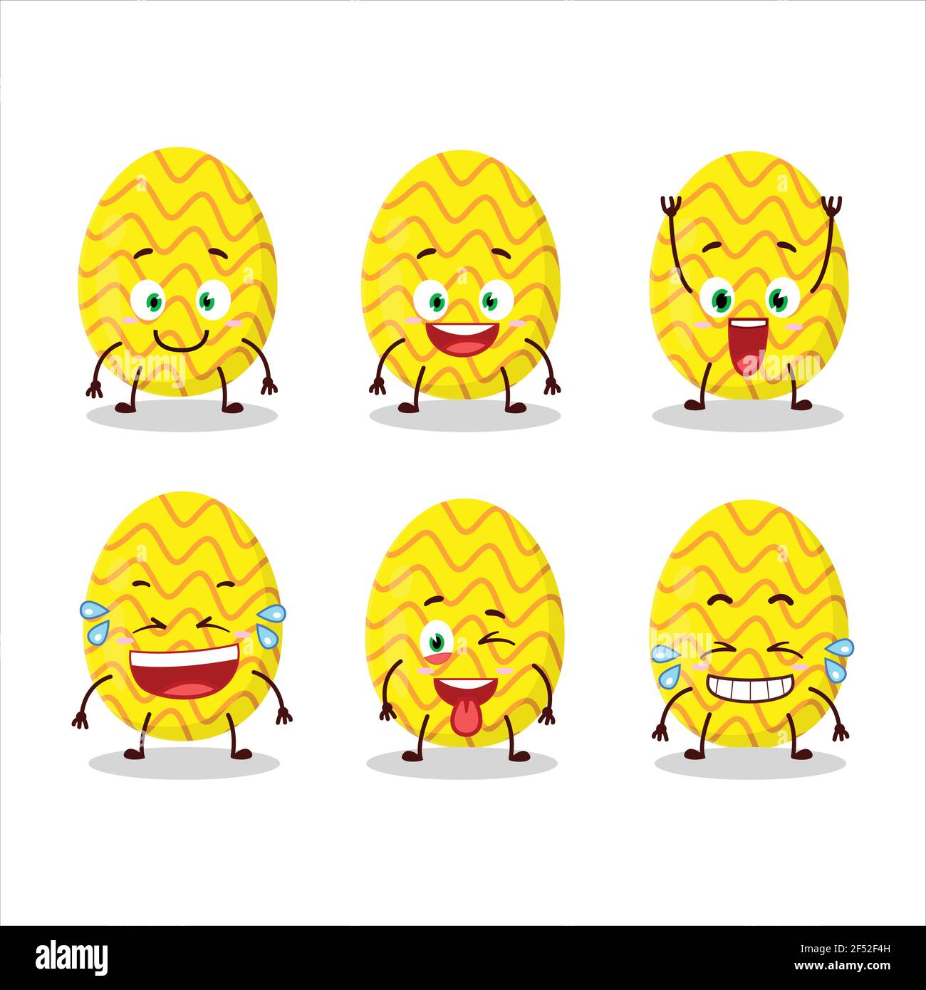 Cartoon character of yellow easter egg with smile expression. Vector ...