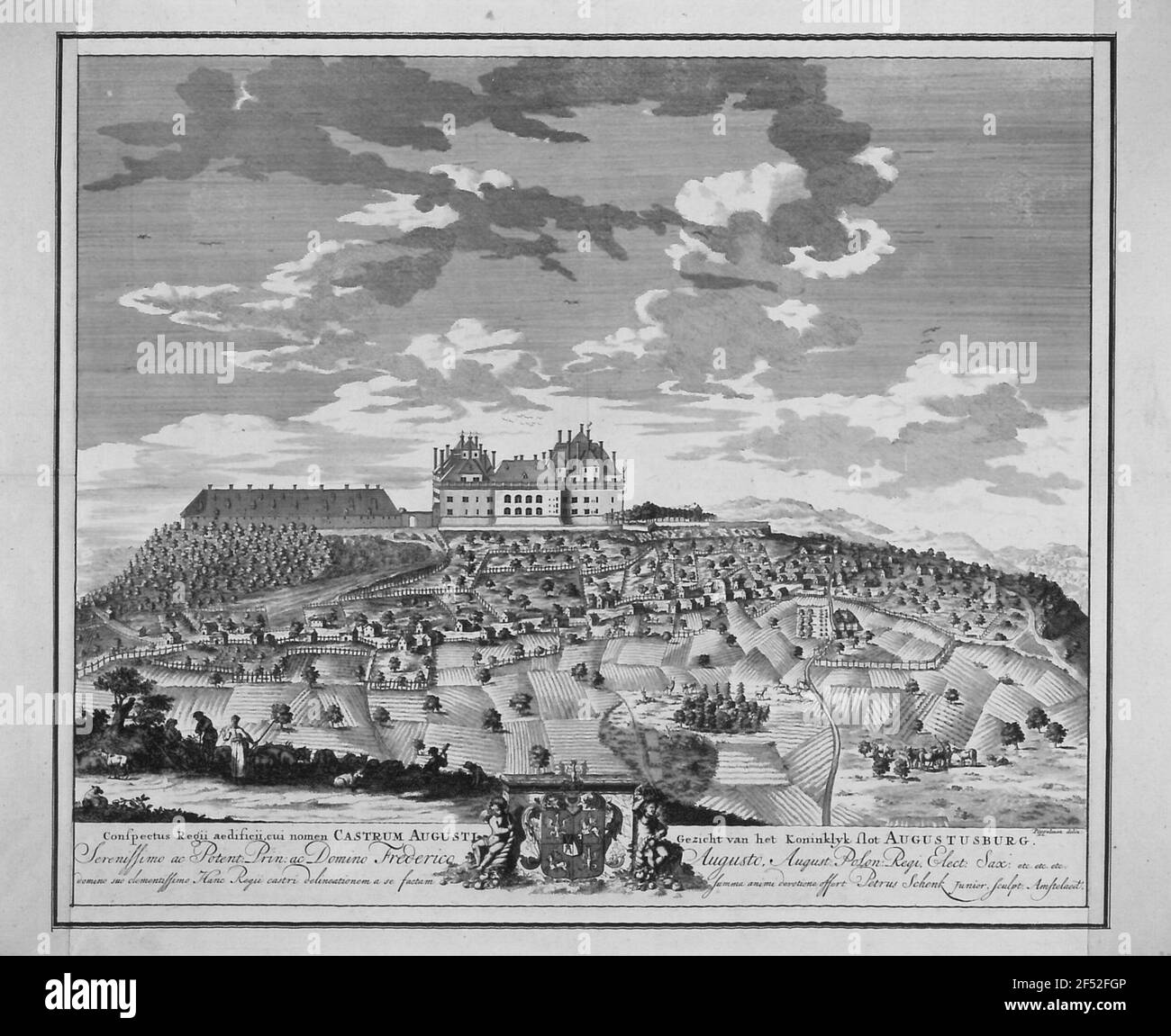 Schenk, Pieter (Peter Junior): Augustusburg. Copper engraving; 50 x 59. ...