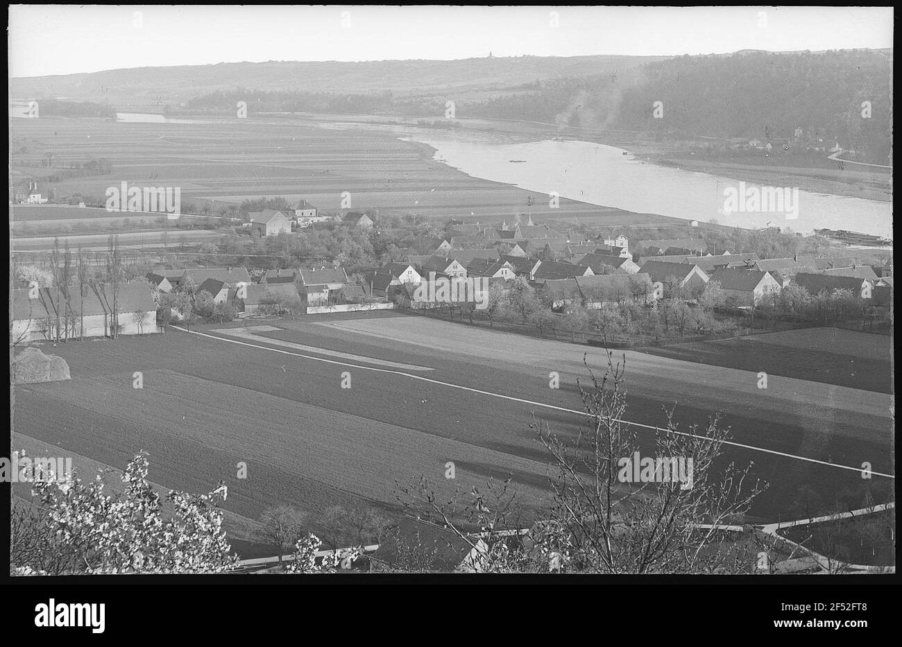 View village surrounding countryside Black and White Stock Photos ...