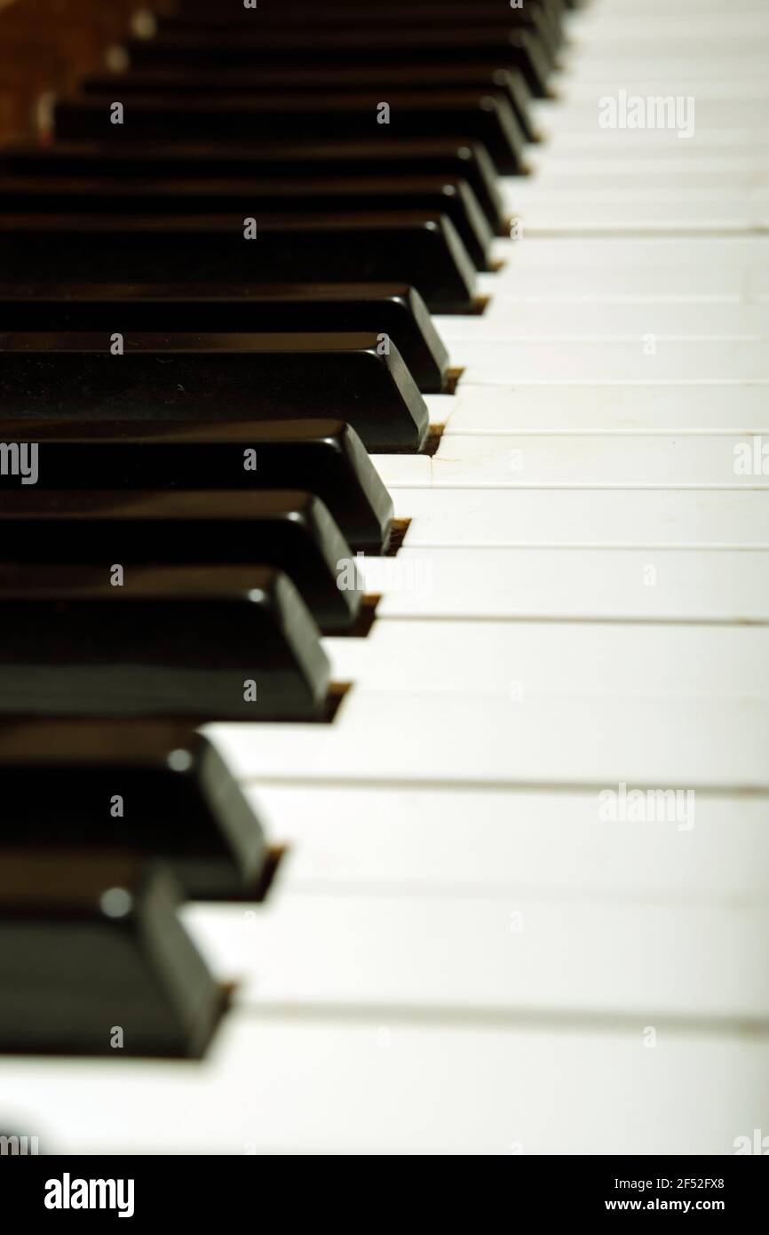 Black and white piano keys close-up Stock Photo - Alamy
