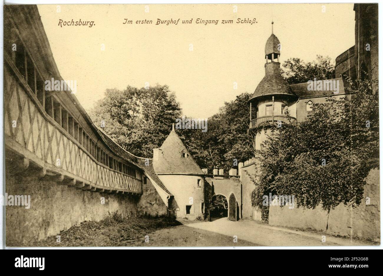 In the first courtyard and entrance to the castle Rochsburg. In the ...