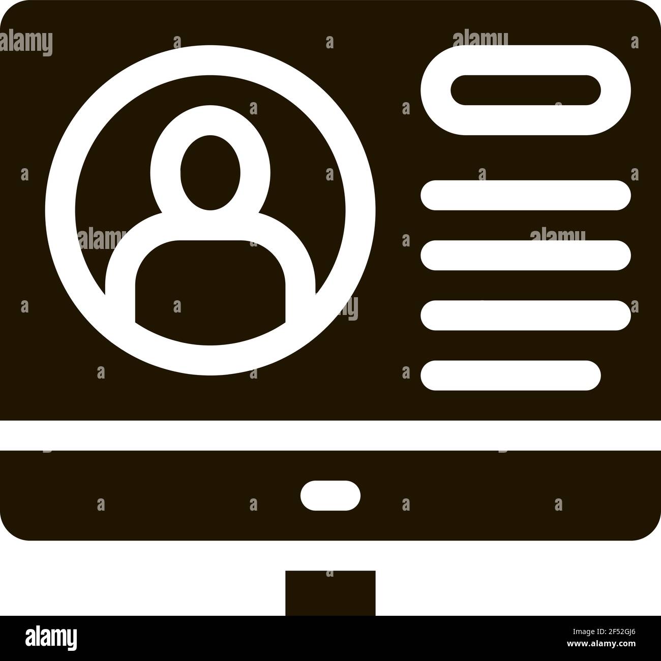 personal computer information about person icon Vector Glyph ...