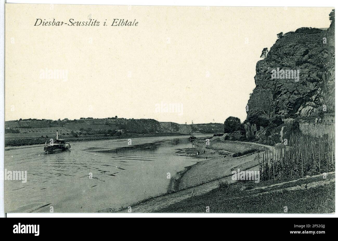 Elbe with steamer and evil brother Diesbar. Elbe with steamer and evil ...