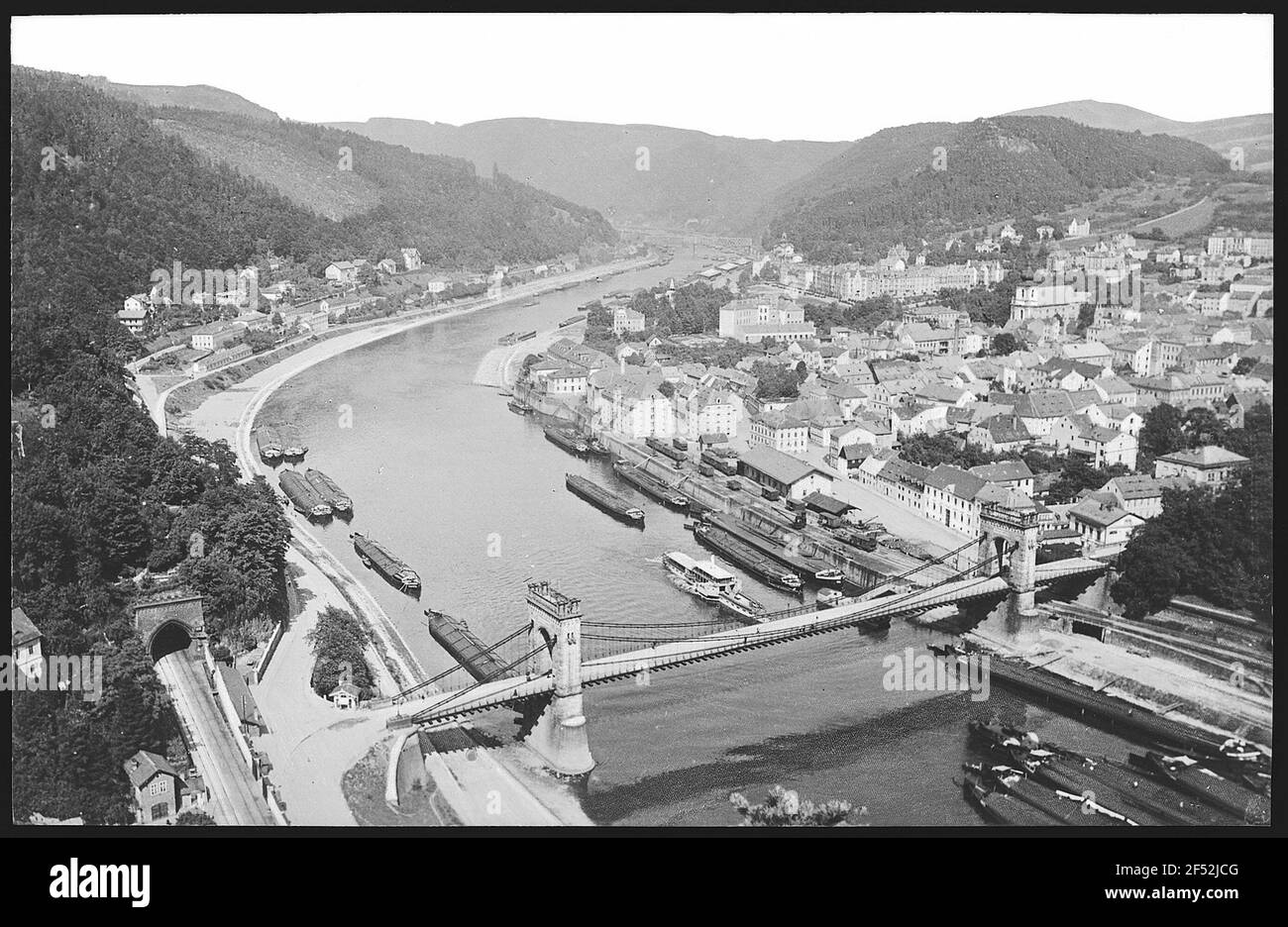 Titschen. View from the shepherd wall Elbab with surface and quaderberg ...
