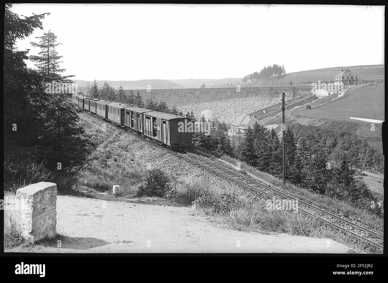 Malter. Dam - wall, railway Stock Photo - Alamy