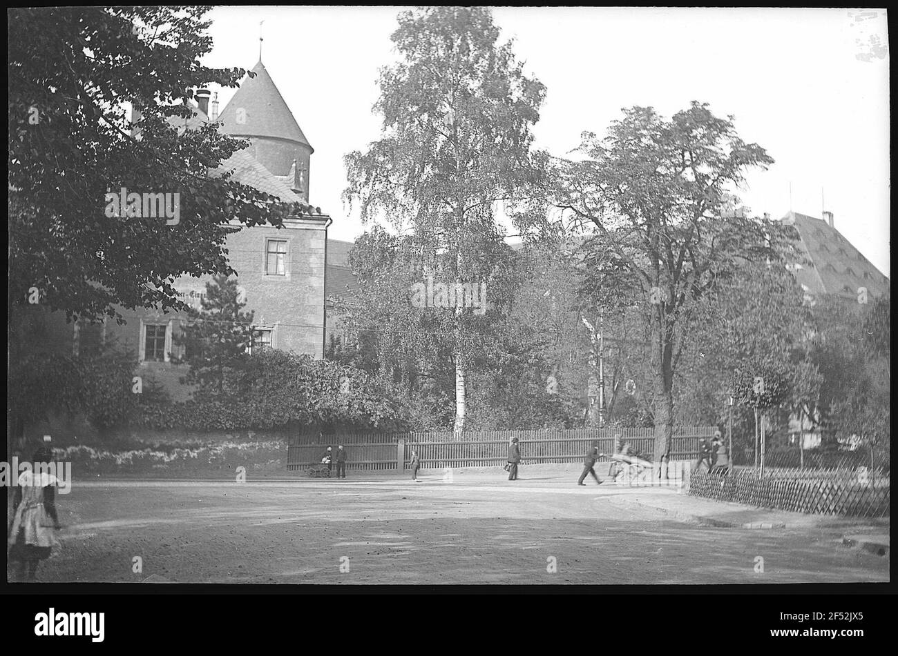 Freiberg. At the top of the Cross and Castle Freudenstein Stock Photo ...