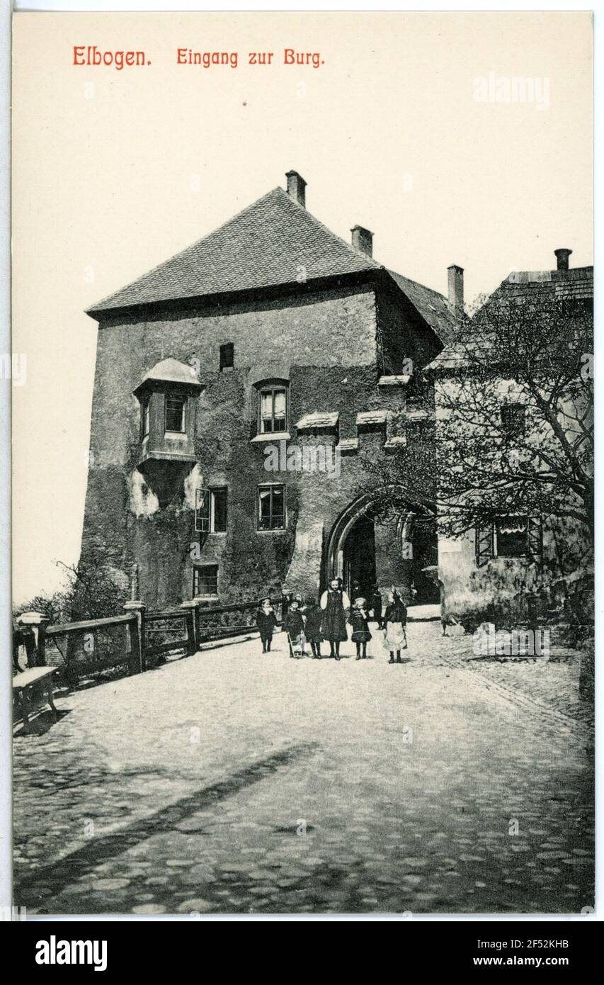 Entrance to the castle Elbogen. Entrance to the castle Stock Photo - Alamy