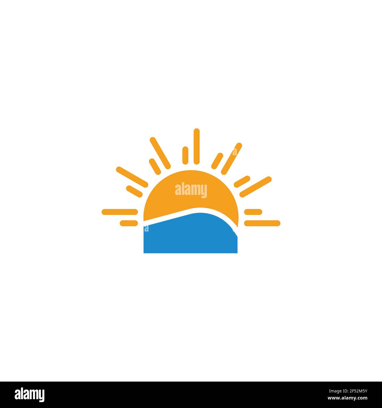 Minimalistic sunset sea design Cut Out Stock Images & Pictures - Alamy