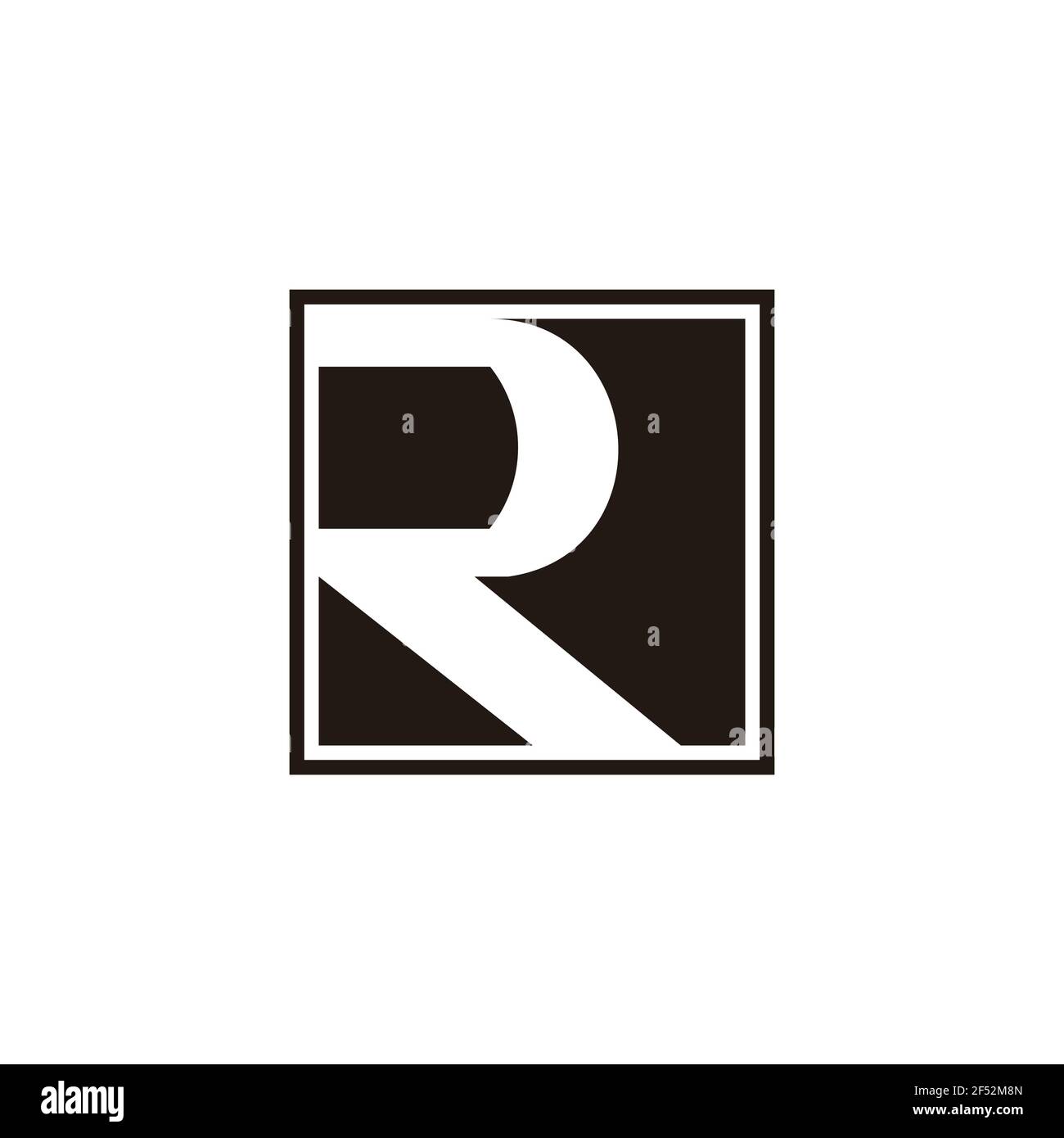 letter r square negative space simple geometric logo vector Stock ...