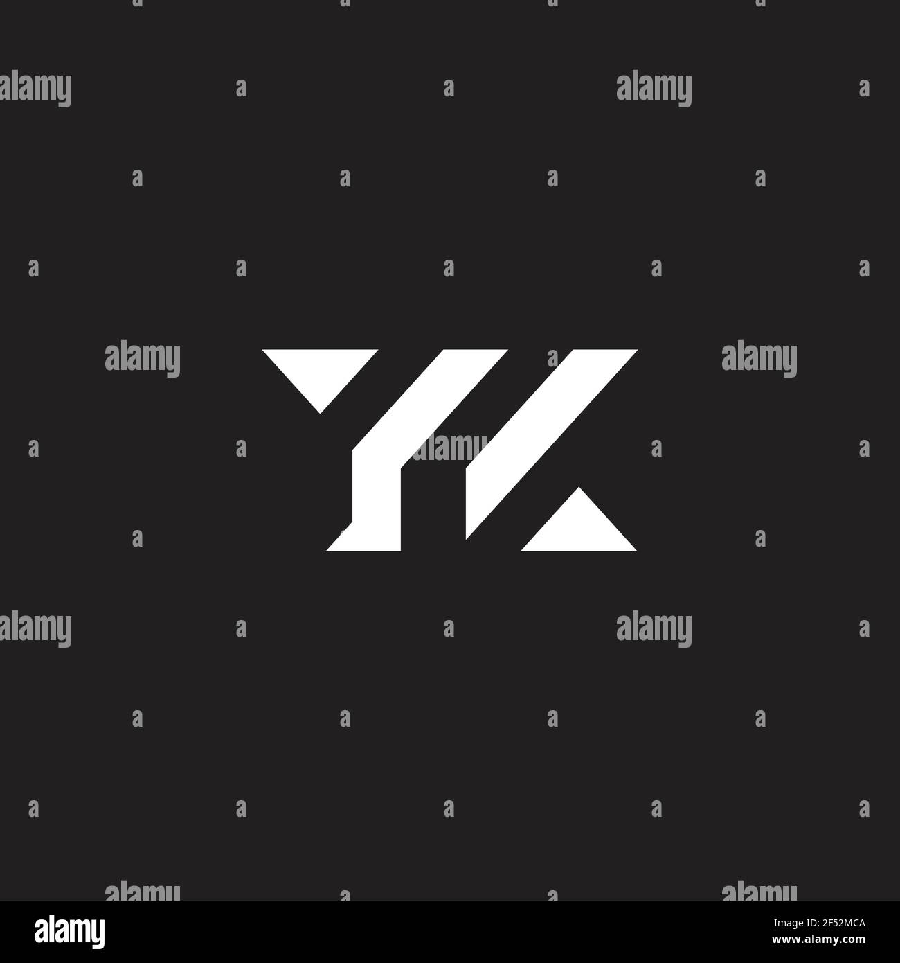 letter yk geometric stripe lines triangle shape logo vector Stock ...