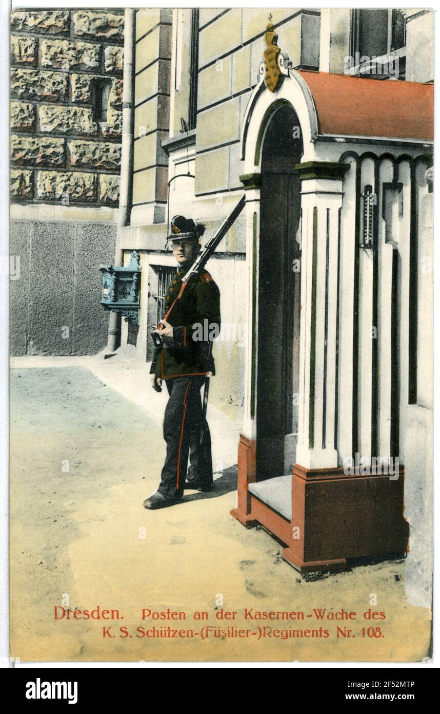Post of the barracks guard Dresden. Post at the barracks guard of K. S ...