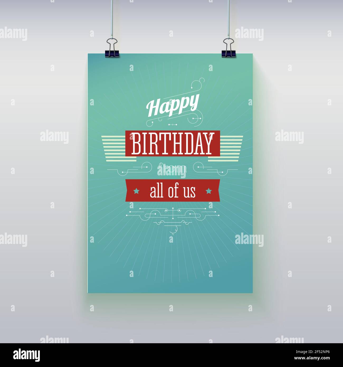 Poster hanging with birthday greetings Stock Vector Image & Art - Alamy