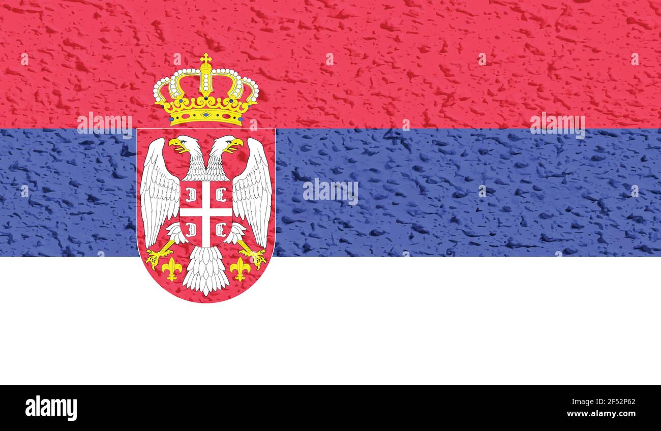 Serbia flag with waving grunge texture. Vector background Stock Vector ...